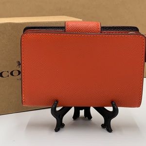 Coach | Bags | Coach Medium Corner Zip Wallet Gold Mango | Poshmark